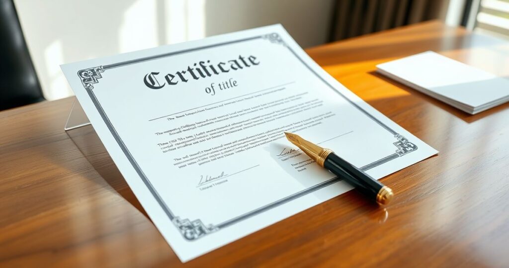 Certificate of Title Form: Legal Proof of Ownership for Valuable Assets